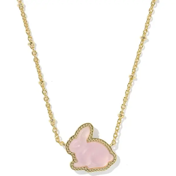 Kendra Scott Bunny Pendant Necklace - Gold Matte Blush Pink