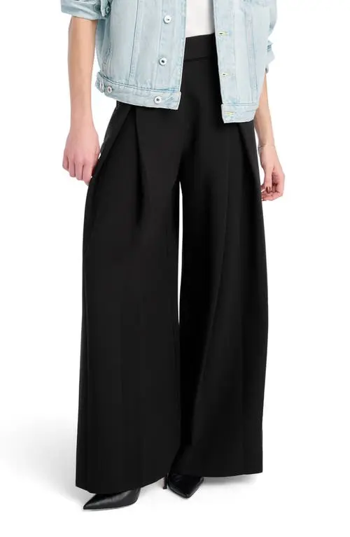 FAVORITE DAUGHTER Pleated Wide Leg Pants - Black