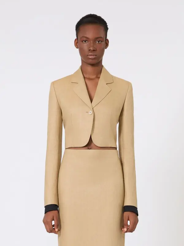Max Mara Linen Twill Cropped Jacket