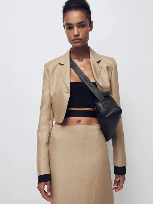 Max Mara Linen Twill Cropped Jacket
