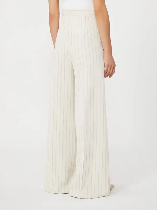 Max Mara Wide-fit Pinstripe Trousers - White