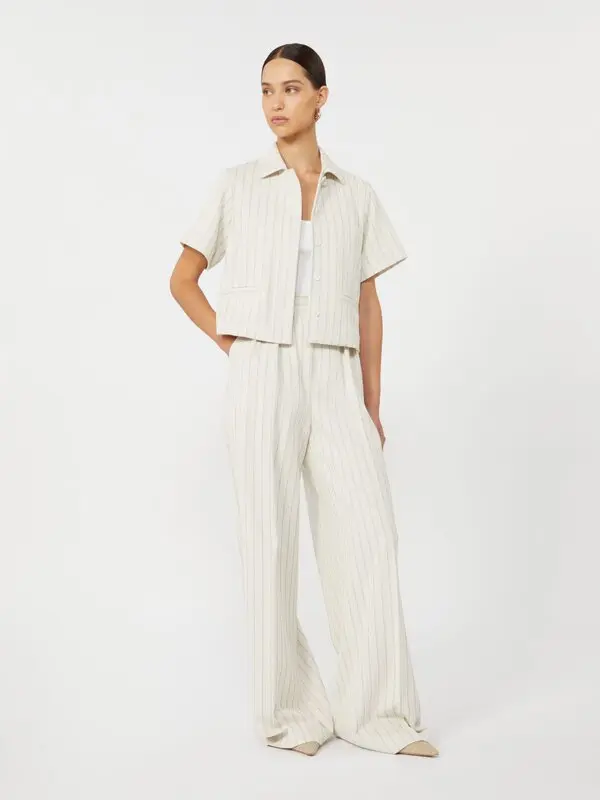 Max Mara Wide-fit Pinstripe Trousers - White