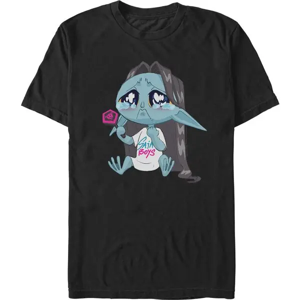 KPOP DEMON HUNTERS Chibi Crying Fan T Shirt - Black