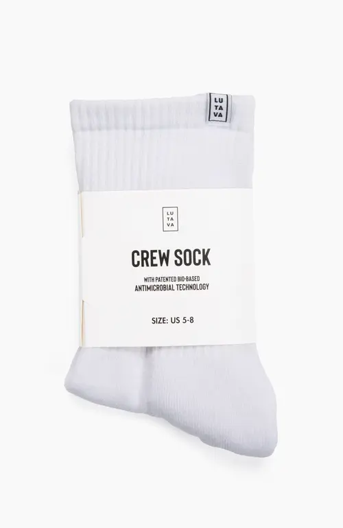 LUTAVA Antimicrobial Crew Socks - Light Grey