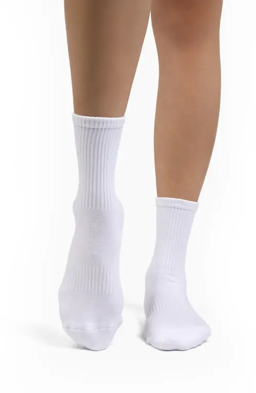 LUTAVA Antimicrobial Crew Socks - White