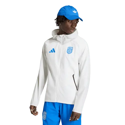 Adidas San Diego Fc Tiro Travel Full-zip Hooded Windbreaker - White