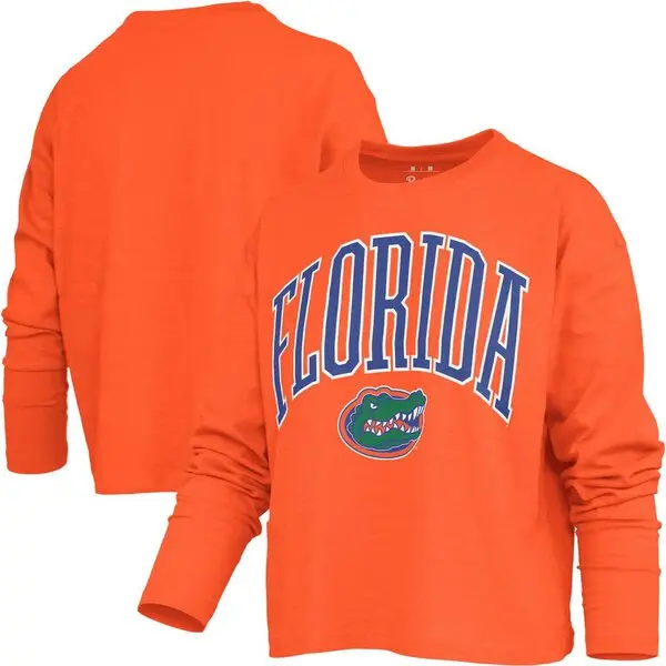 PRESSBOX Florida Gators Motley Boxy Waist-length Long Sleeve T-shirt - Orange