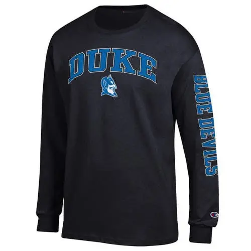 Champion Duke Blue Devils Arch Over Logo 2-hit Long Sleeve T-shirt - Black
