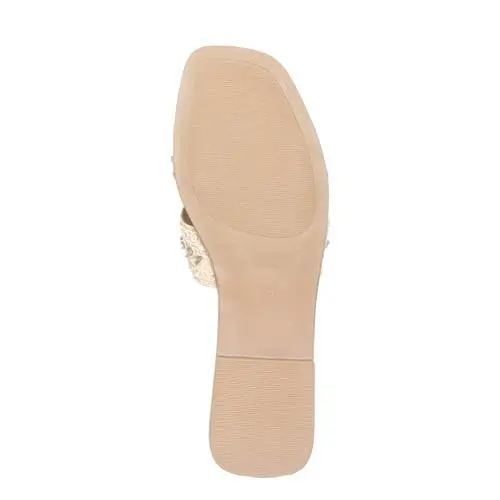 LAUREN LORRAINE Honey Embellished Slides - Beige