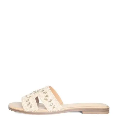 LAUREN LORRAINE Honey Embellished Slides - Beige