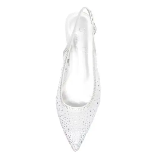 LAUREN LORRAINE June Rhinestone Embellished Slingbacks - Silver