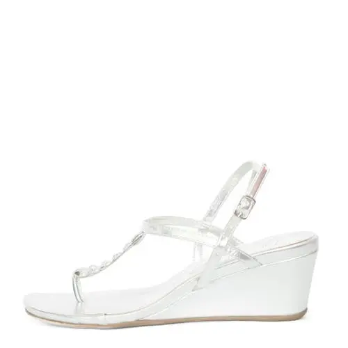 LAUREN LORRAINE Laynie Wedge Sandals - Silver