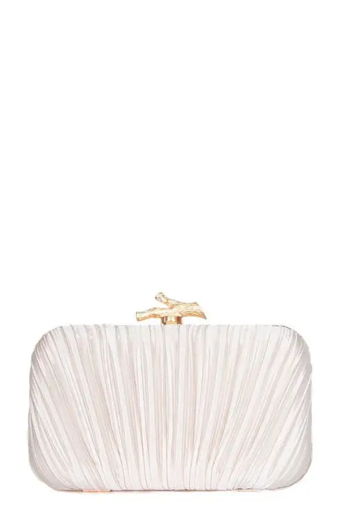 LAUREN LORRAINE Structured Box Clutch With Metallic Clasp - Gold