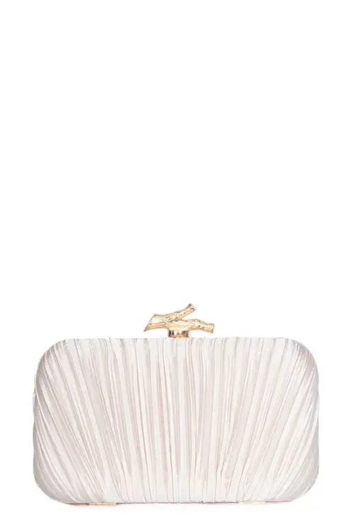 LAUREN LORRAINE Structured Box Clutch With Metallic Clasp - Gold