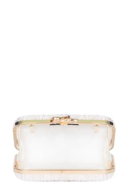 LAUREN LORRAINE Structured Box Clutch With Metallic Clasp - Gold
