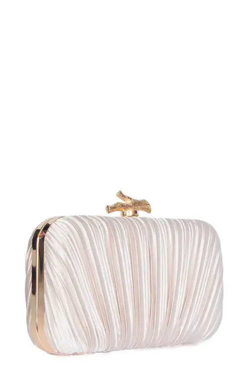 LAUREN LORRAINE Structured Box Clutch With Metallic Clasp - Gold