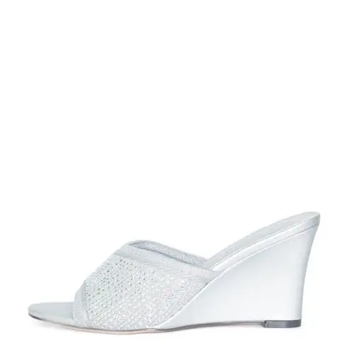 LAUREN LORRAINE Martha-2 Wedge Sandals - Silver