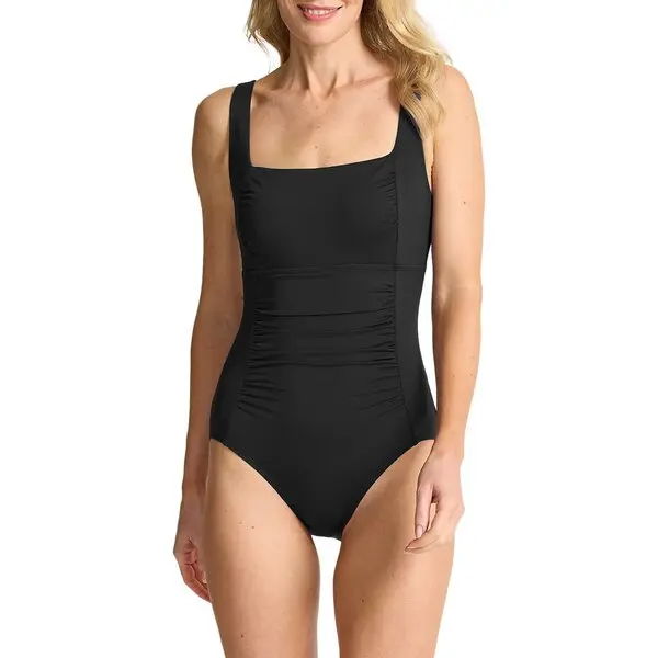 Tommy Bahama Square Neck One-piece Swimsuit - Black