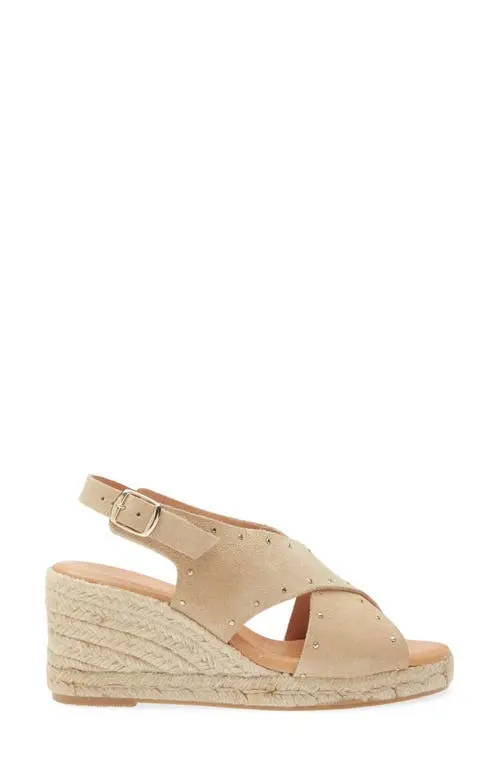 Cordani Eleni Slingback Espadrille Wedge Sandal - Camel Suede