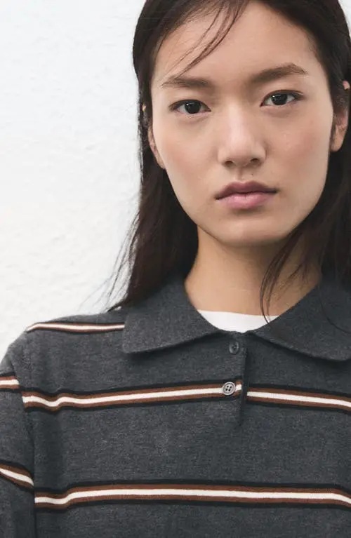 Mango Stripe Sweater Polo