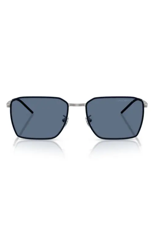 Emporio Armani 60mm Square Sunglasses - Matte Gunmetal/dark Blue