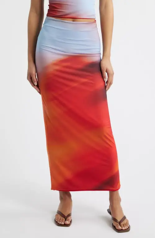 FENERS Printed Jersey Maxi Skirt - Rosella