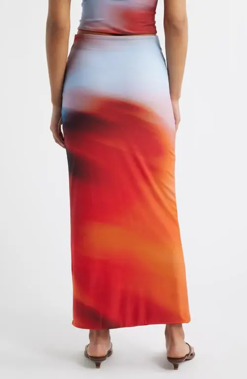 FENERS Printed Jersey Maxi Skirt - Rosella