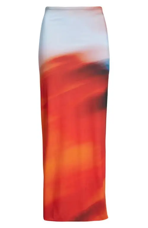 FENERS Printed Jersey Maxi Skirt - Rosella