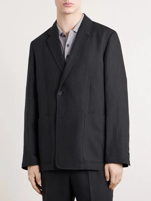 ATON Linen And Wool-blend Suit Jacket