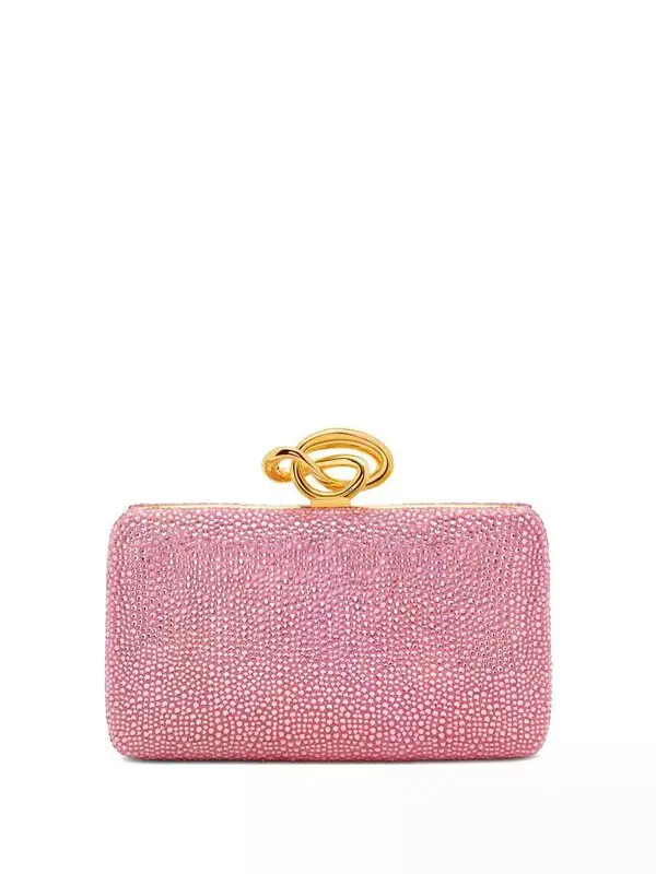 Oscar De La Renta Crystal Knot Handle Clutch Bag