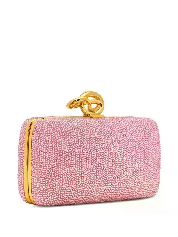 Oscar De La Renta Crystal Knot Handle Clutch Bag