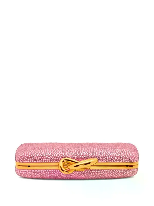 Oscar De La Renta Crystal Knot Handle Clutch Bag