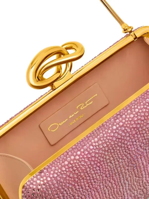 Oscar De La Renta Crystal Knot Handle Clutch Bag
