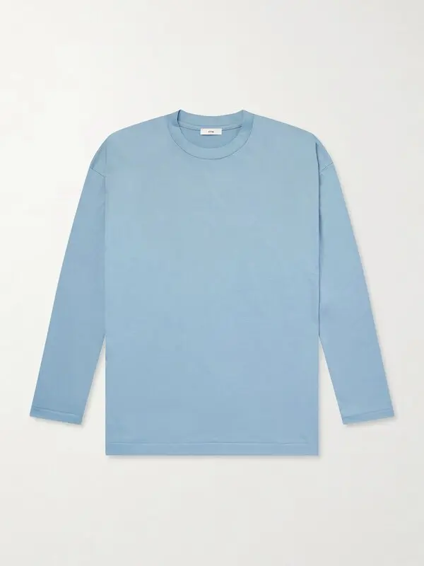 ATON Suvin Cotton Long-sleeved T-shirt - Blue