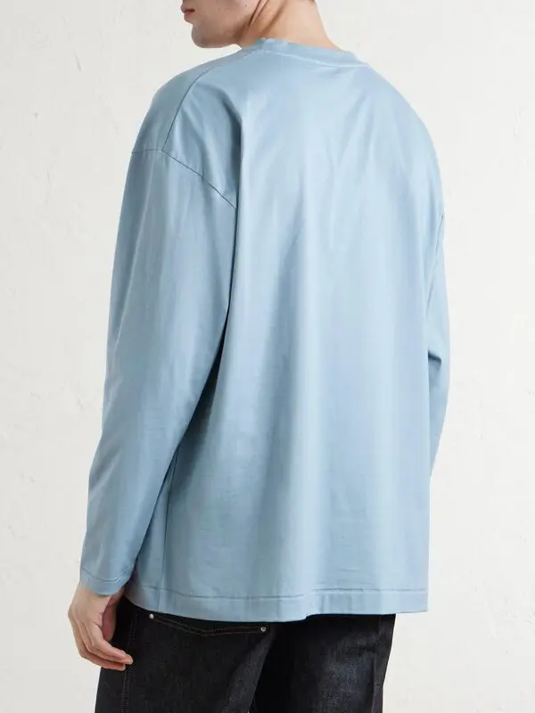 ATON Suvin Cotton Long-sleeved T-shirt - Blue