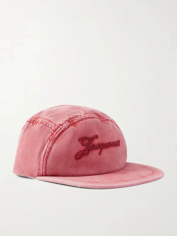 Jacquemus Gardian Embroidered Cotton Baseball Cap - Red