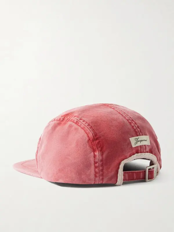Jacquemus Gardian Embroidered Cotton Baseball Cap - Red