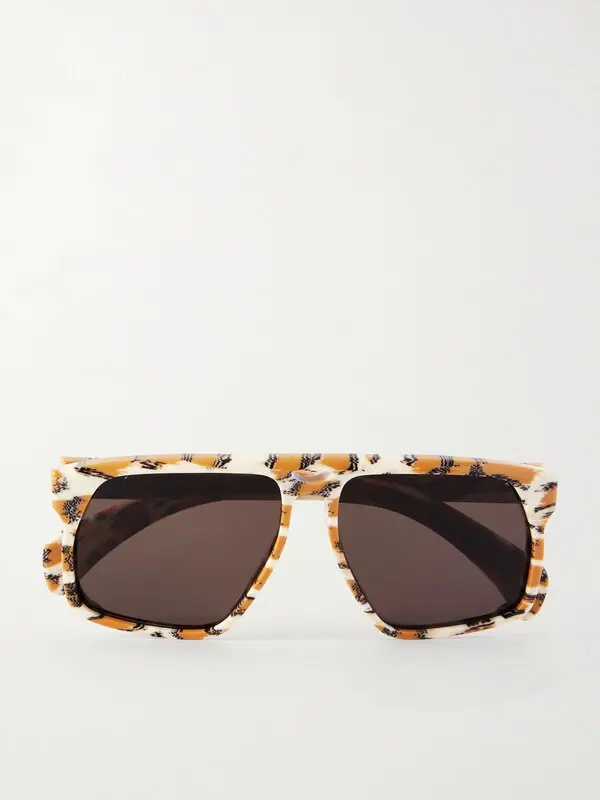 JACQUES MARIE MAGE Neptune Aviator-style Sunglasses - Animal Print