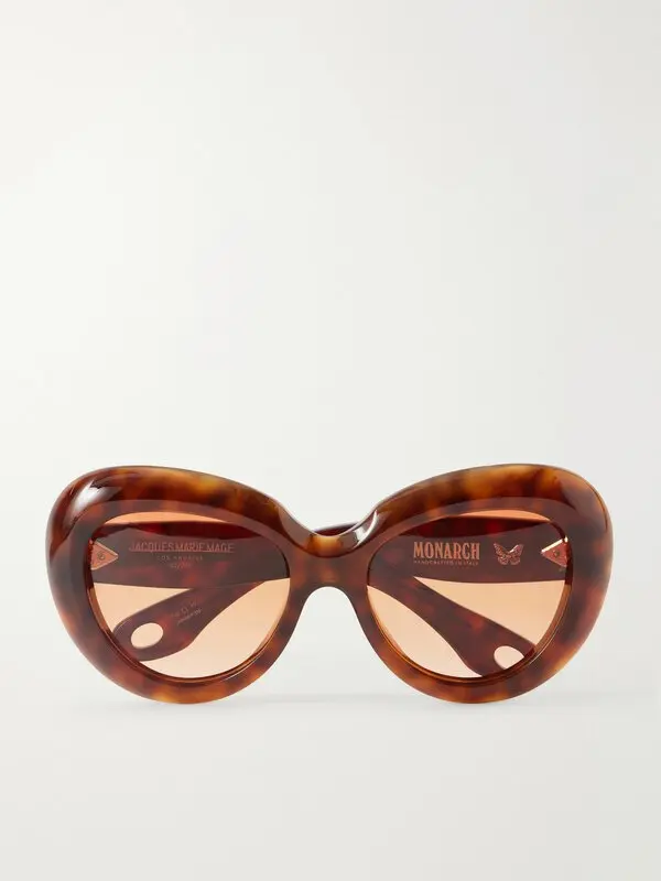 JACQUES MARIE MAGE Monarch Round-frame Sunglasses - Tortoiseshell