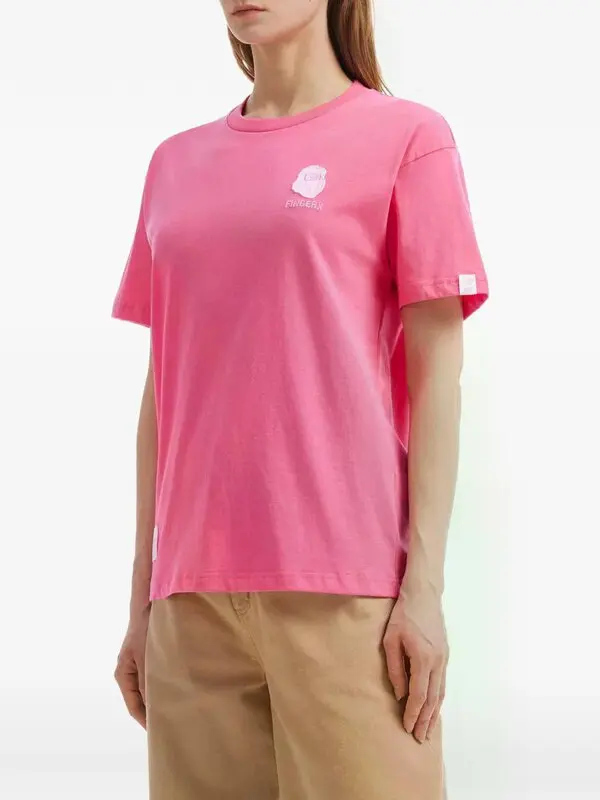 FINGERCROXX Logo-embroidered T-shirt - Pink