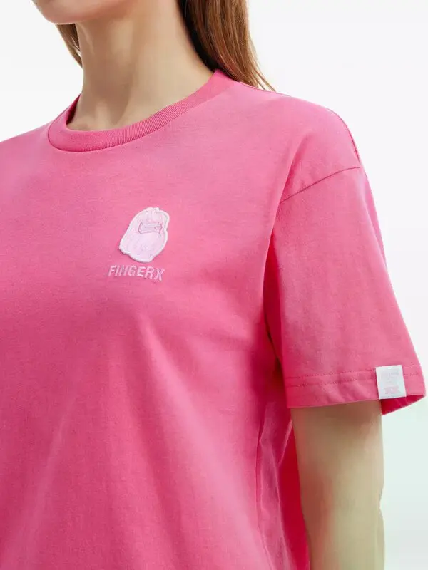 FINGERCROXX Logo-embroidered T-shirt - Pink