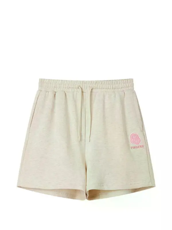FINGERCROXX Drawstring Patch Shorts - Neutrals