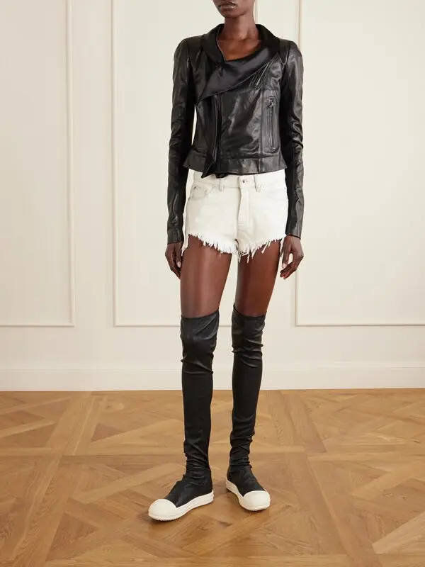 Rick Owens Frayed Denim Shorts