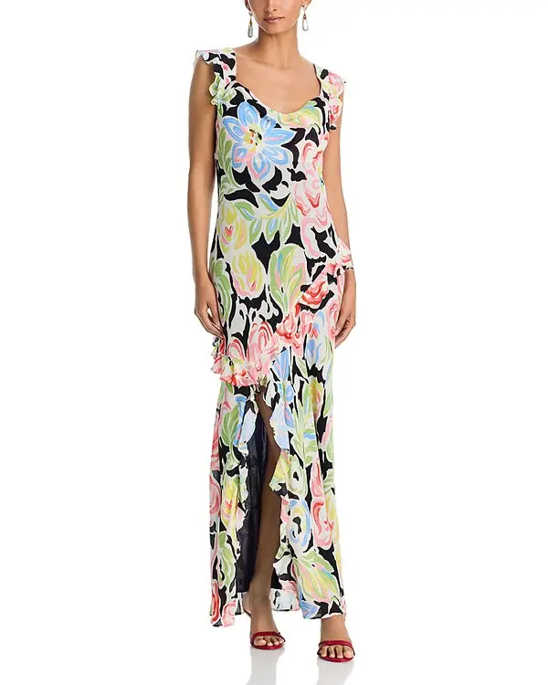 NOBODY'S CHILD Juniper Floral Ruffle Maxi Dress