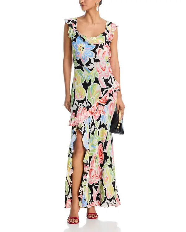 NOBODY'S CHILD Juniper Floral Ruffle Maxi Dress