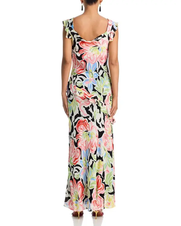 NOBODY'S CHILD Juniper Floral Ruffle Maxi Dress