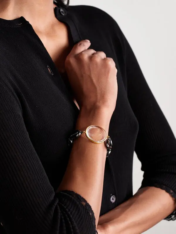 Tohum Design Concha Gold-plated, Crystal And Shell Bracelet