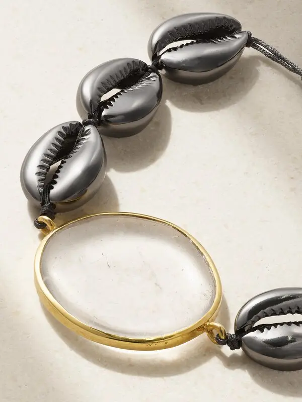 Tohum Design Concha Gold-plated, Crystal And Shell Bracelet