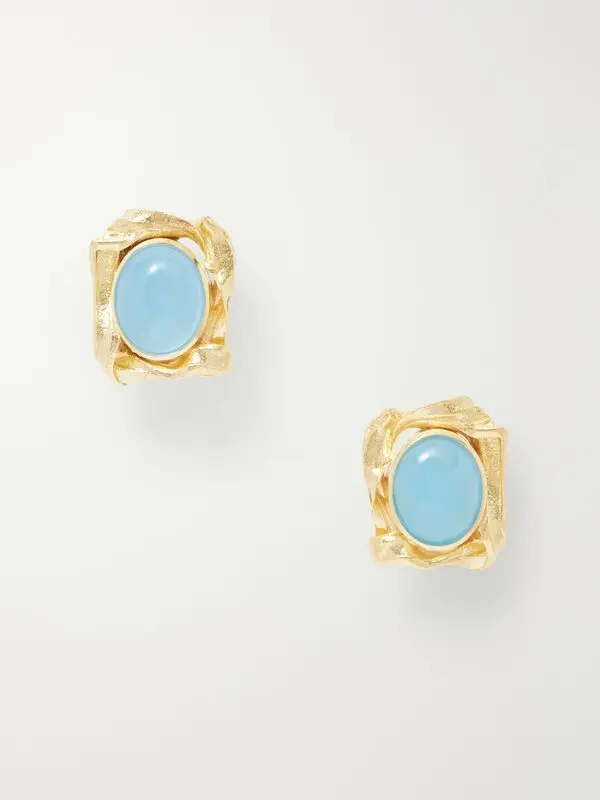 Completedworks Gold-plated And Resin Earrings - Blue