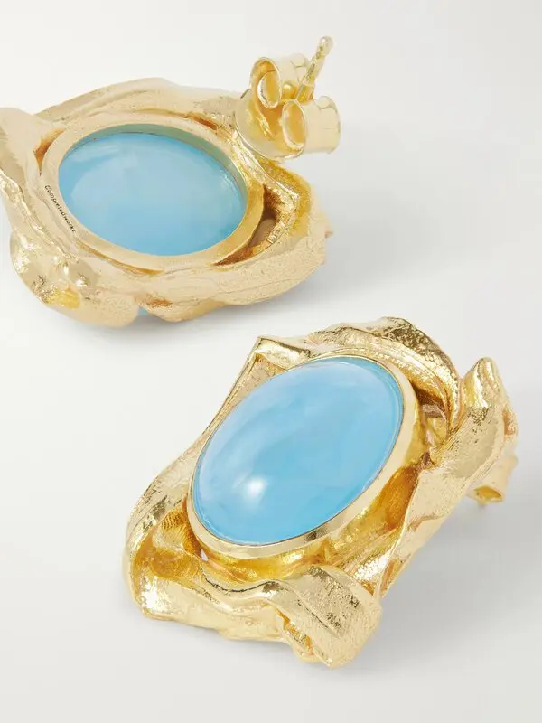 Completedworks Gold-plated And Resin Earrings - Blue